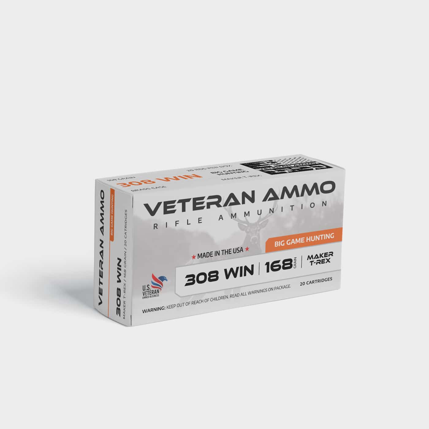 308 Win Brass Case Ammunition 168gr Maker T-Rex, 20 Rounds - Hyperion ...